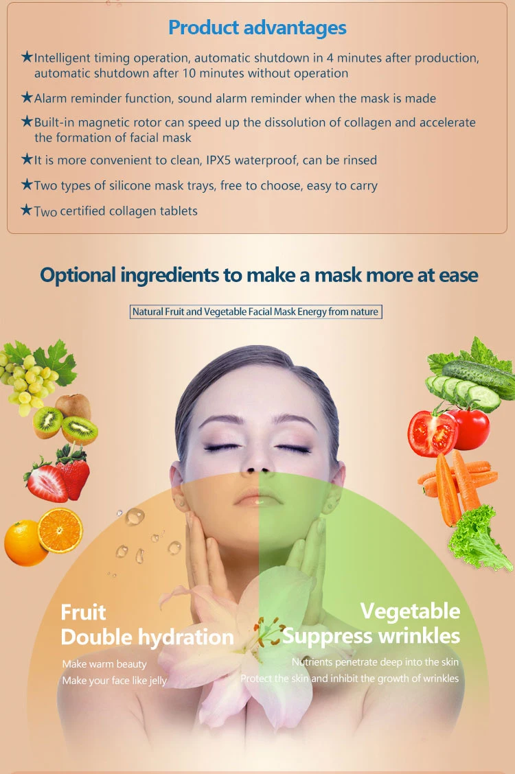 Collagen Fruit Vegetable Spa Facial Face Mask Maker Mini Magic ...