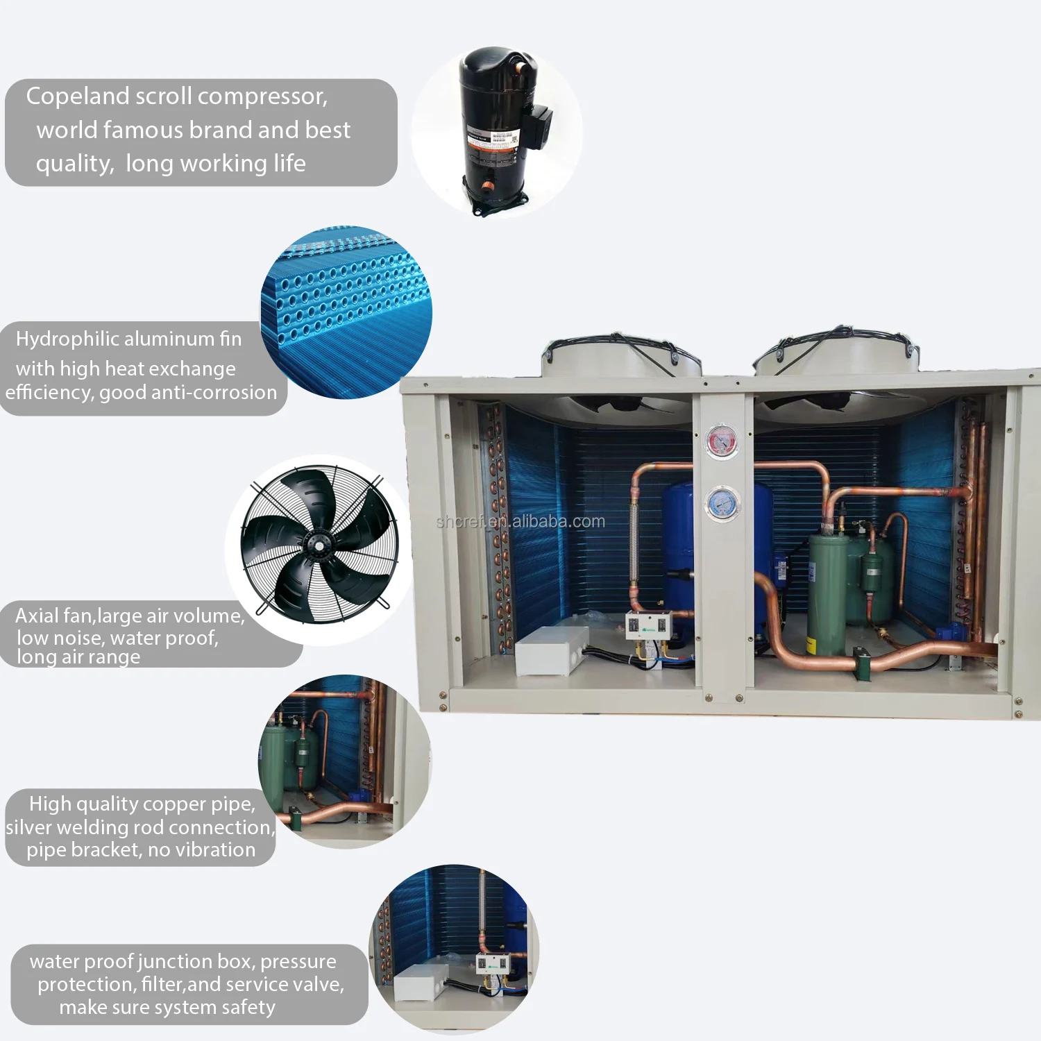Refrigeration Condenser Unit Hermetic Compressor Scroll Condensing Unit ...