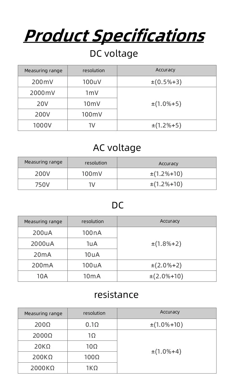 Dt838 Portable Smart Multimeter Digital Electronic Multimeter Voltage ...