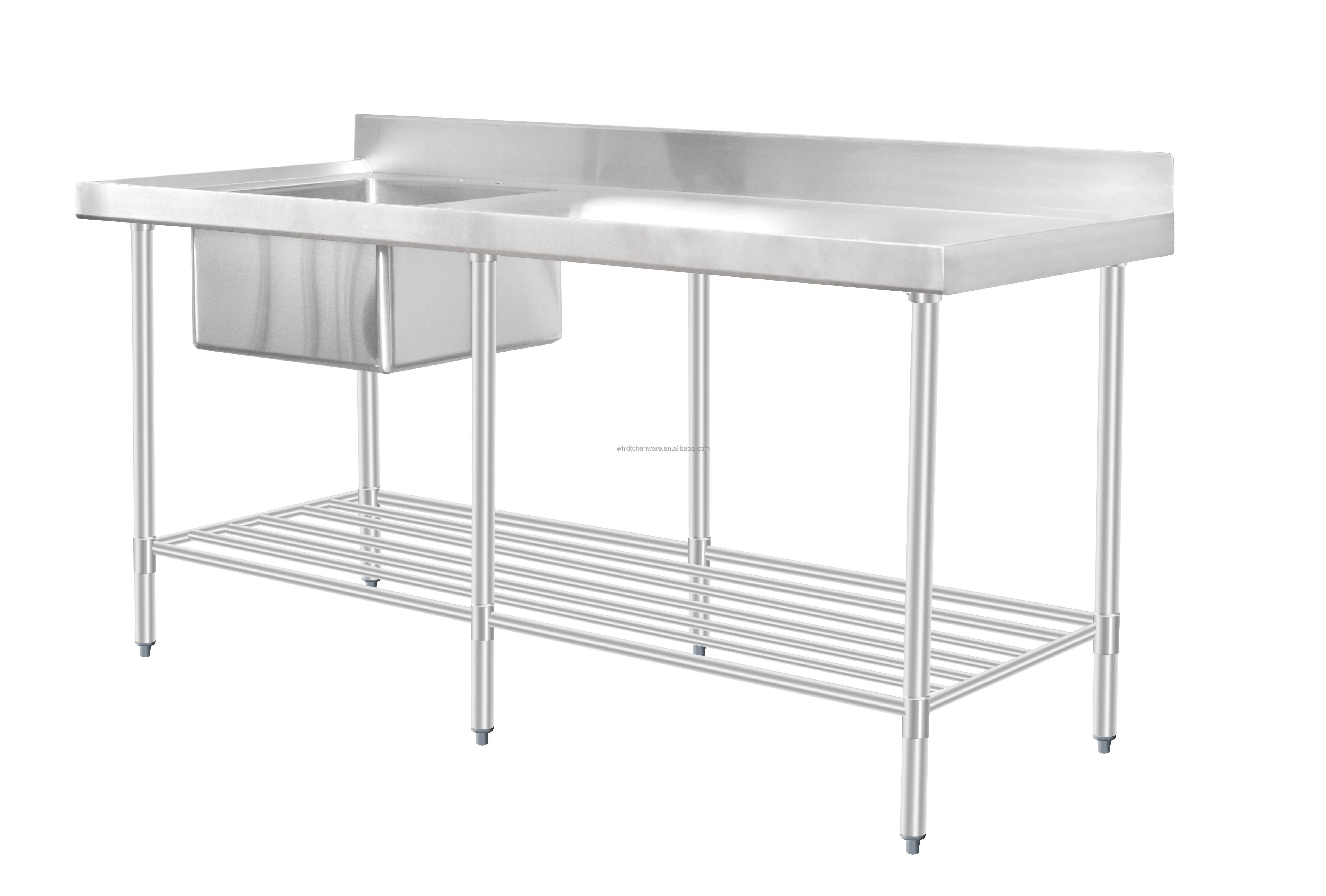 Stainless Steel Kitchen Work Cabinet With Double-walled Sliding Doors 3 ...