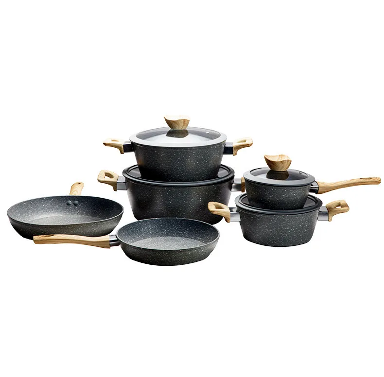 Non Stick Cookware Pot Die Casting Wok Medical Stone Gift Set