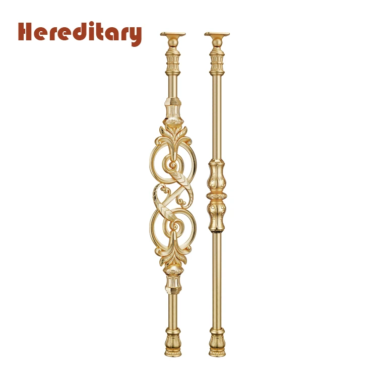 K Gold Cast Aluminum Indoor Railings for Luxury Staircases