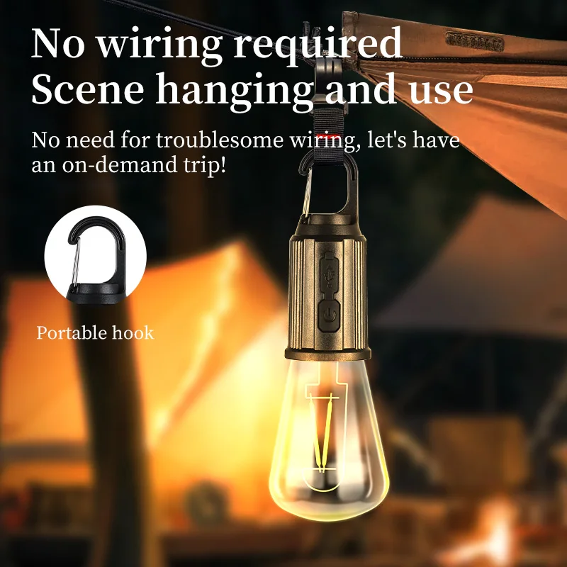 Multi Function Type C Rechargeable Camping Lights Tent Lamp