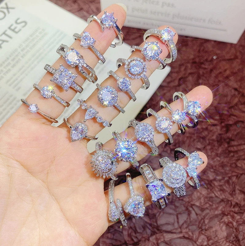 2024 wholesale best gift fashionable non tarnished zirconia geometric ...