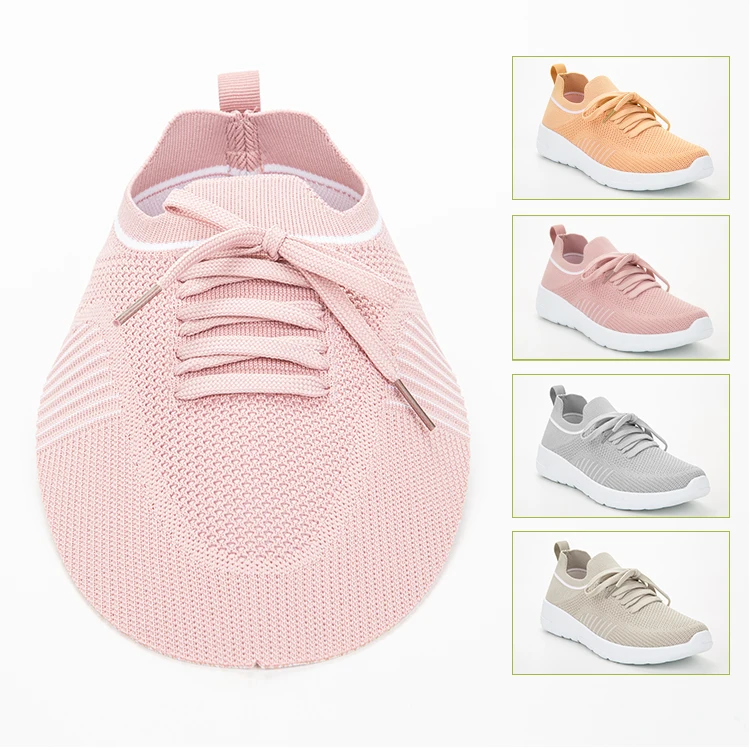 Custom Knit Cotton Sport Upper Materials Embossed Semi Finished Ladies ...