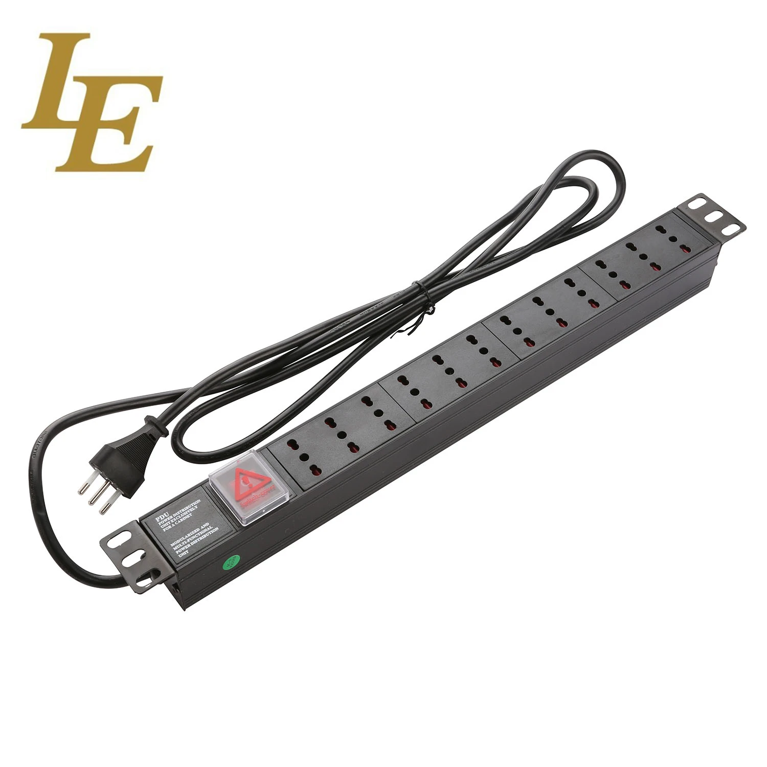Italian 19-inch 1U PDU with Switch CE ROHS Certified 6-12way Surge ...