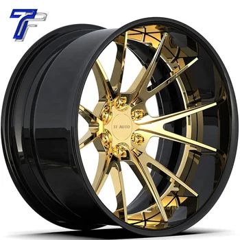 Deep Dish Concave Chrome Gold 22inch Forged Rims Car Wheels 5x114.3 For ...