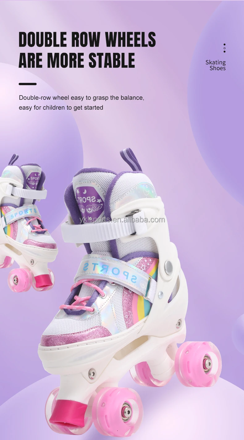 Quad Roller Skate 4 Wheel Quad Roller Skates For Girls Flashing Roller ...