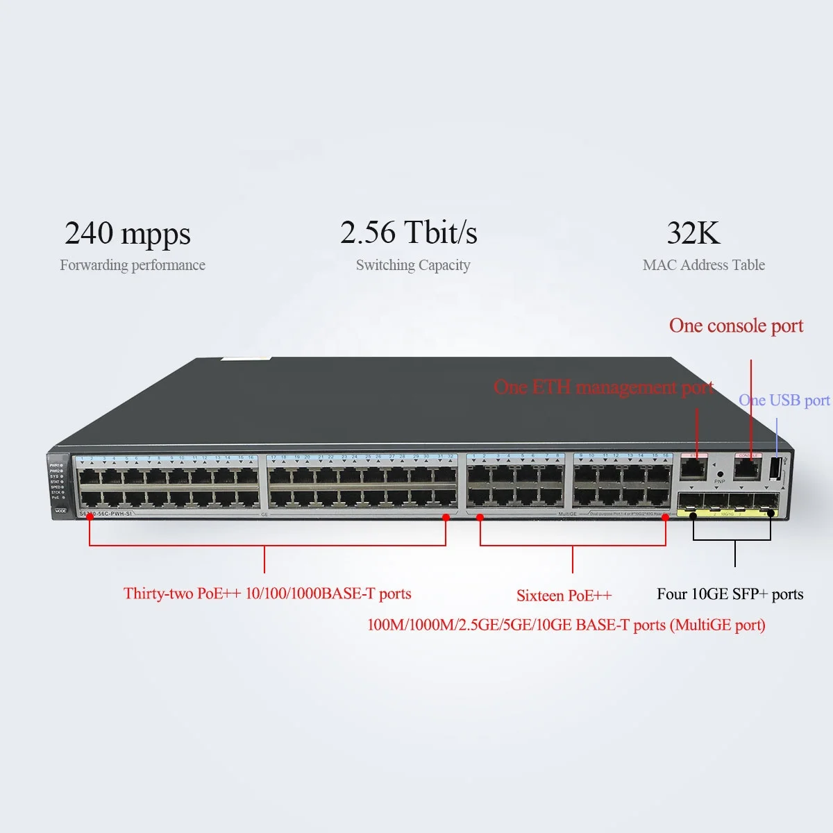 S6720-si Series Switch S6720-56c-pwh-si-ac 48 Ports Network Switch ...