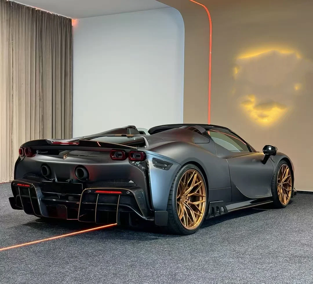 For Ferrari SF90 Carbon Fiber Body Kit SF90 KY-style Front Lip Diffuser ...
