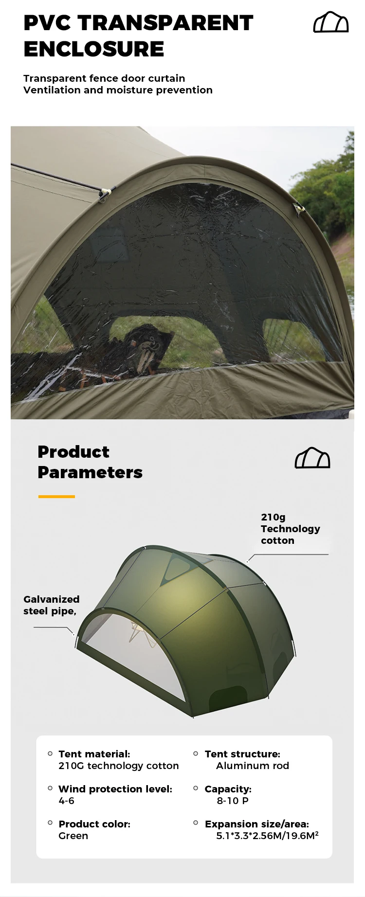 Light Luxury Cotton Outdoor Factory Portable Tent Camp Camping Picnic ...