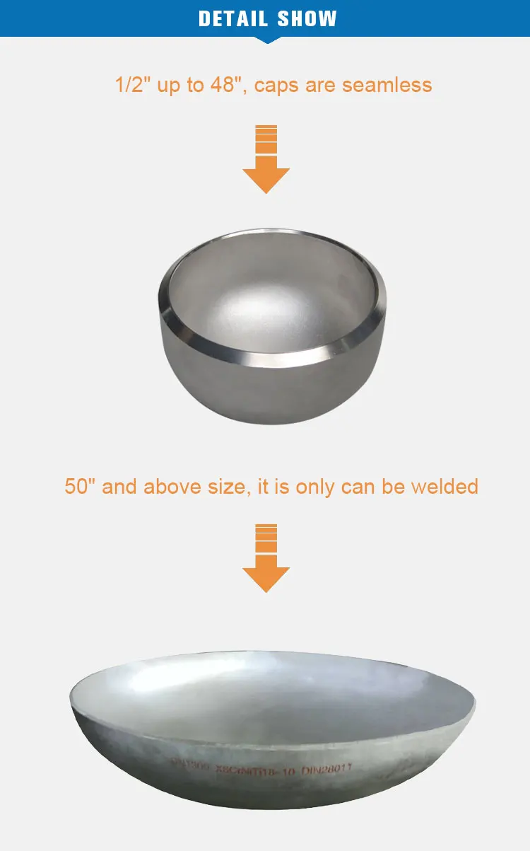8 Inch Sch 40 Stainless Steel Welded Pipe Cap Fitting & Oem/odm Available