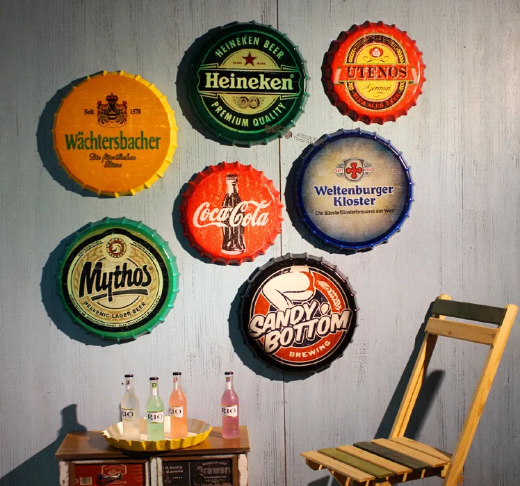 High Quality Dia 35cm Bottle Top Sign Vintage Beer Brand Bottle Dia ...