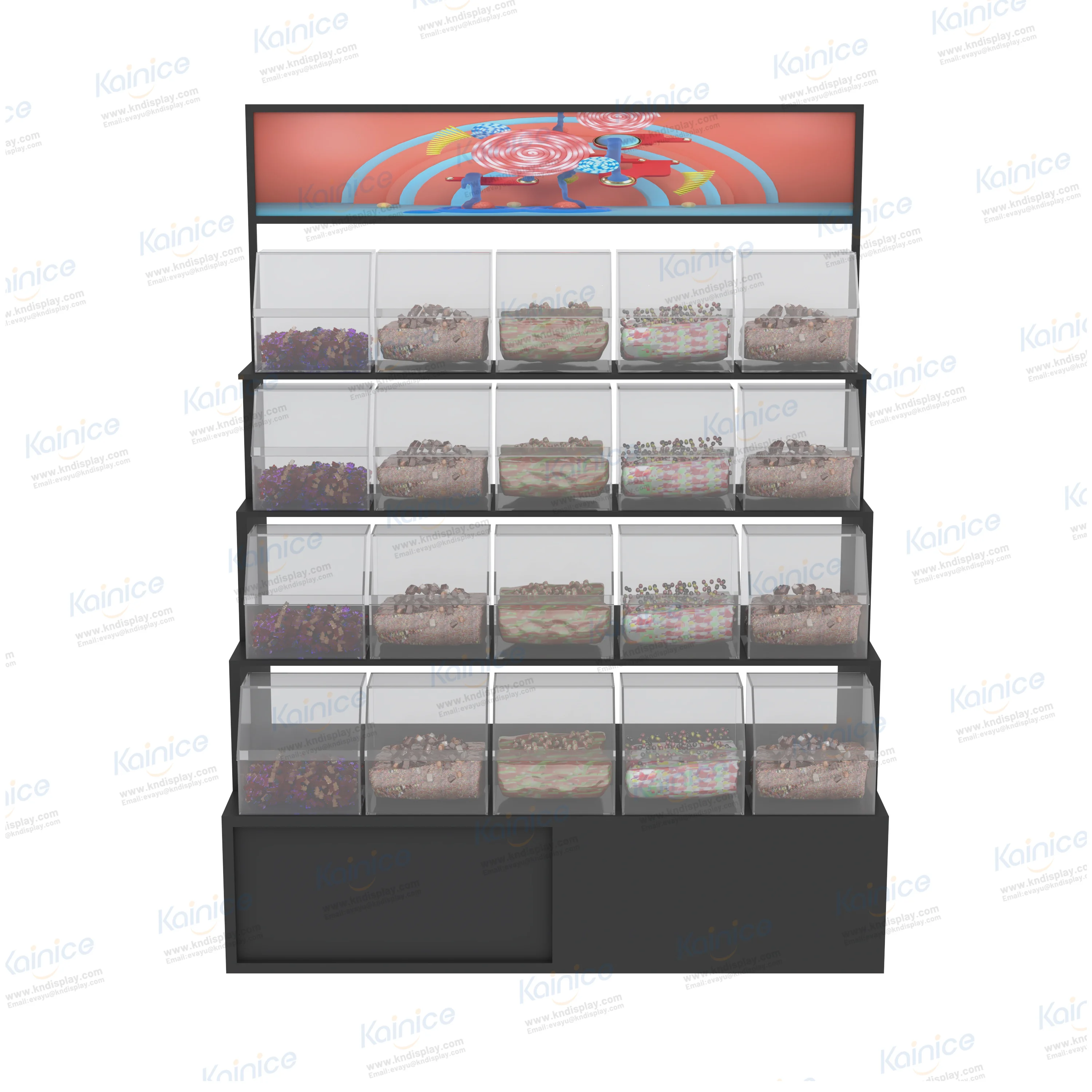 Kainice Retail Clear Acrylic Bins - Perfect for Chocolate Display