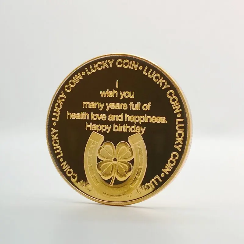 Happy Birthday Metal Challenge Coin Gold /Silver Plated Prayer Token ...