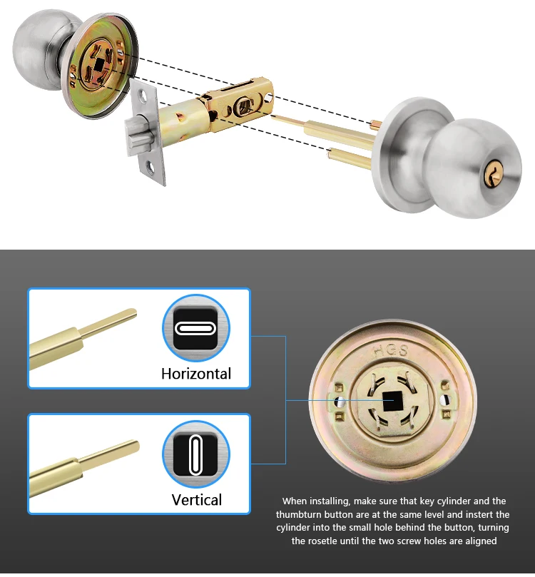 ROEASY Stainless Steel Knob Lockset - Privacy & Security