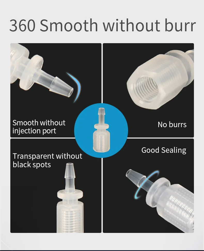 High Quality Molding Threaded Female Barbed Medical Plastic Connector ...