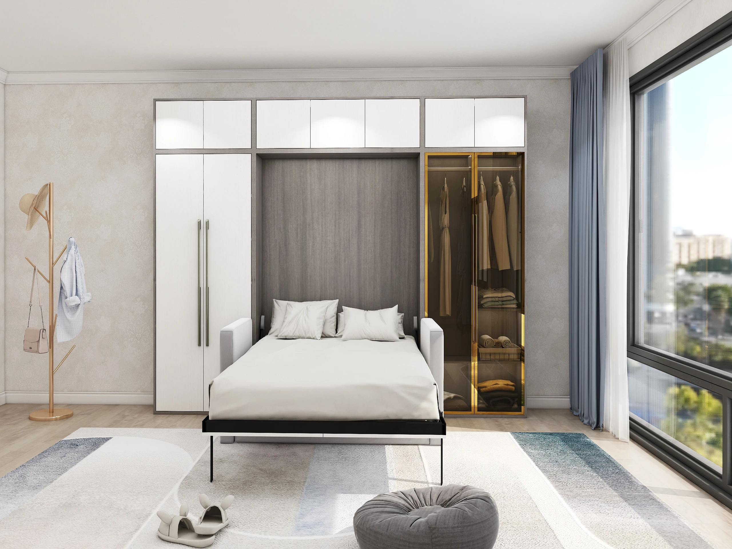 Murphy Bed Space Saving Customized Vertical Folding Wall Bed Hardware ...