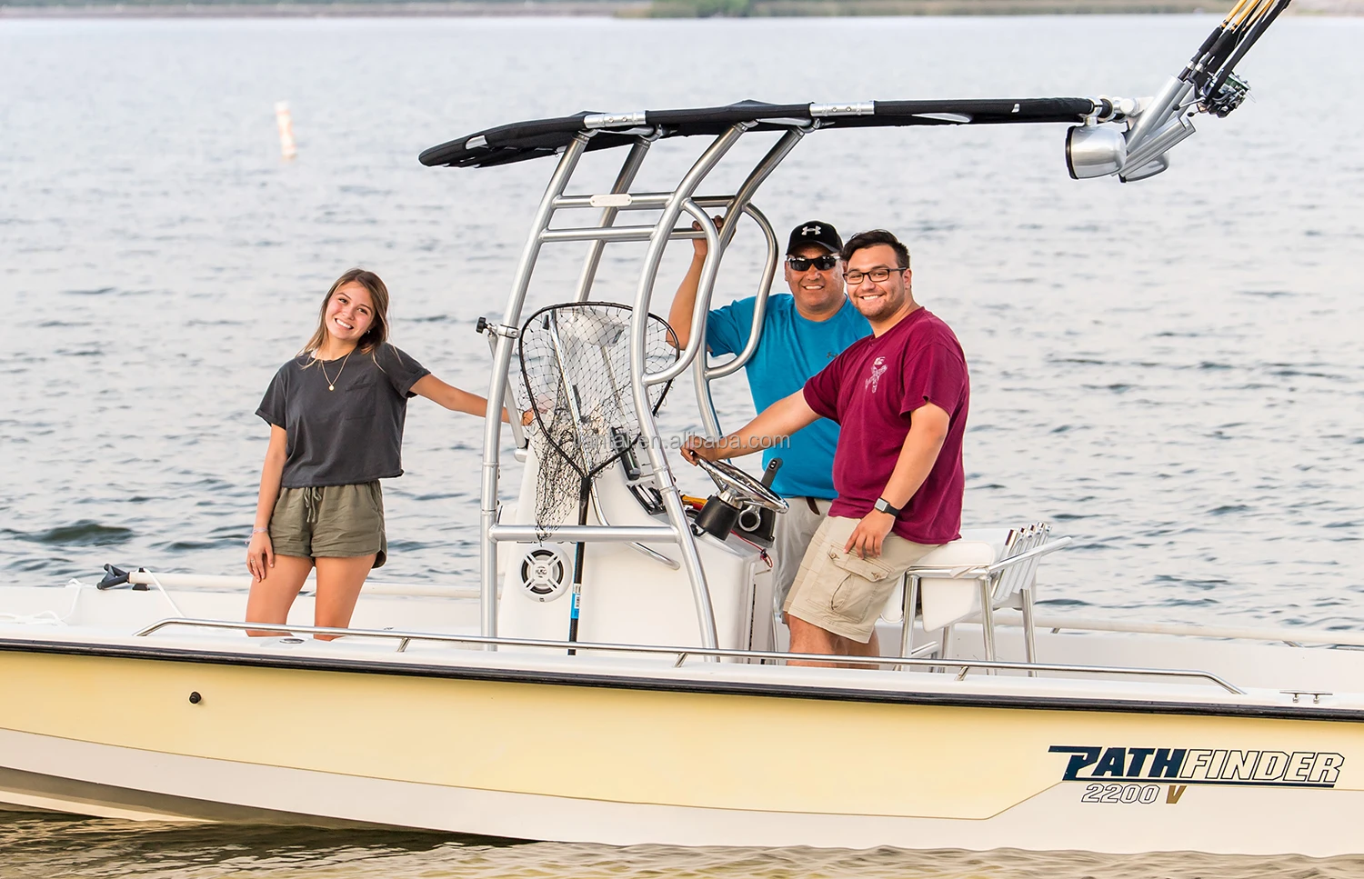 Dolphin Pro2 Foldable T-Top Black Canopy for Center Console Boats