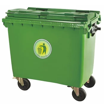 Heavy Duty Large Dustbin With Wheels Industrial Plastic Waste Bin 1100 ...