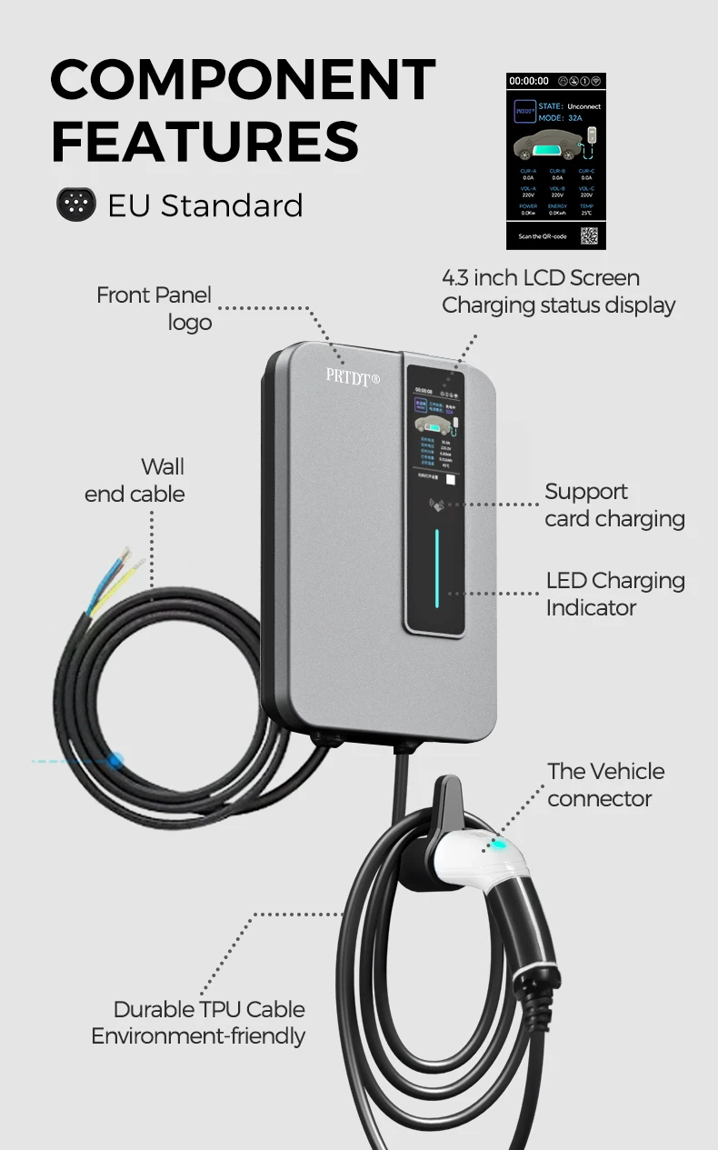 Ruivanda Wallbox 32a Ev Charging Station 7kw 11kw 22kw Ip65 Degree ...
