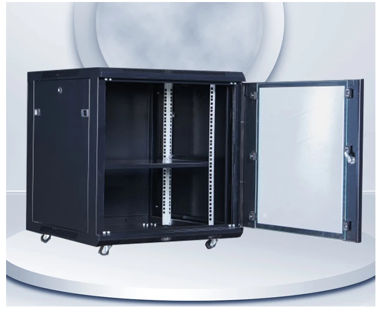 ZHEFAN Glass Door 6u Wall Mount Cctv Network Cabinet Box Metal Internet ...