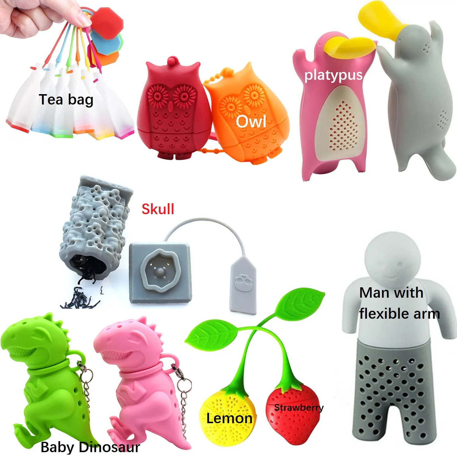 Cute Platypus Silicone Tea Filter Strainer Small Gift Plastic Loose ...