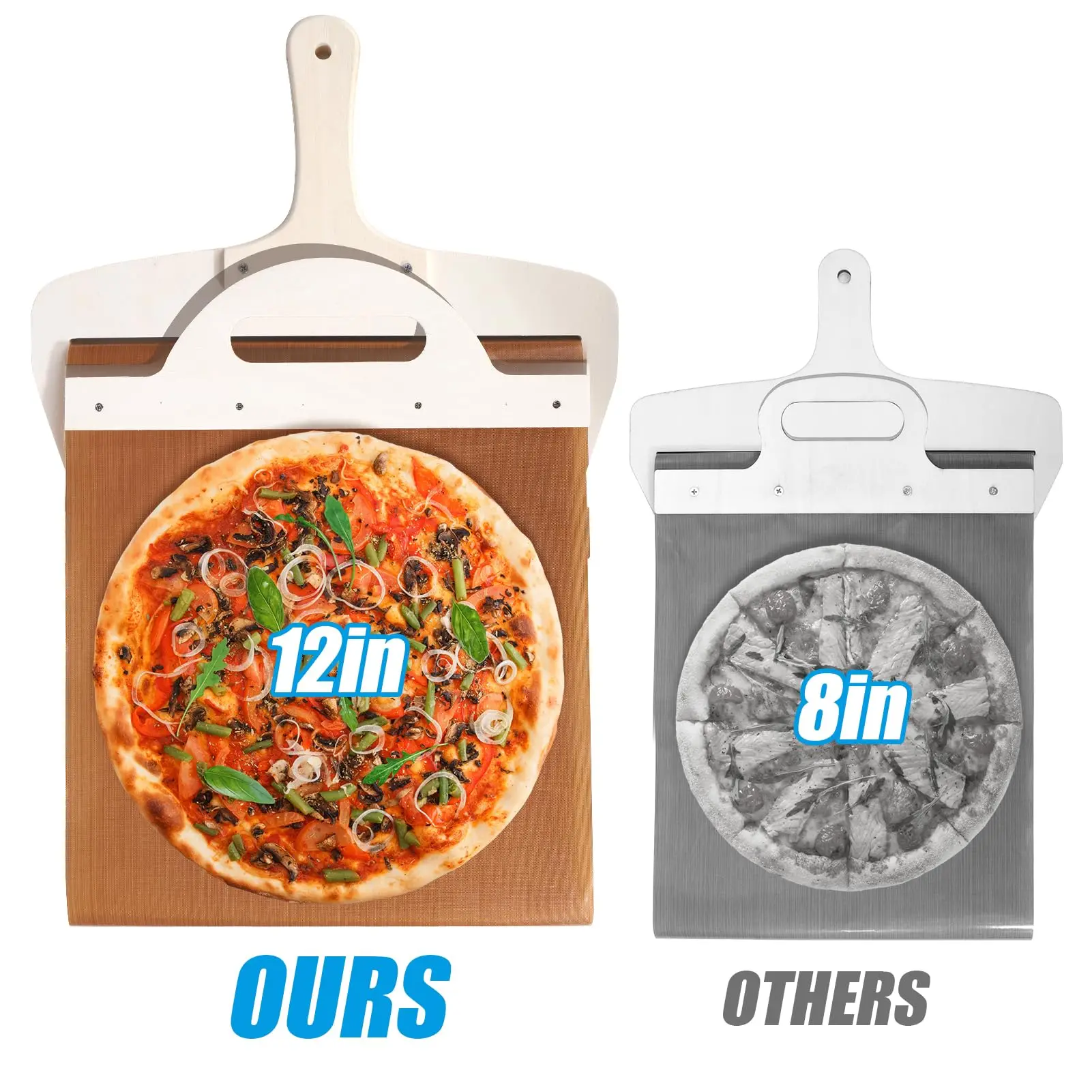 Sliding Pizza Peel Pizza Slider Paddle With Non-stick Pizza Cutter ...
