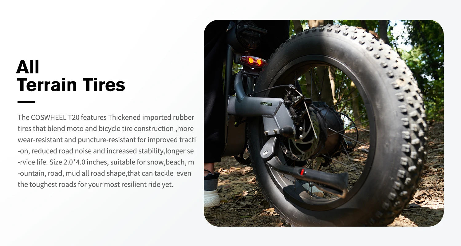 Uk Us Eu Warehouse Coswheel T20 1000w 20x4 Inch Fat Tire Bike 7-speed ...