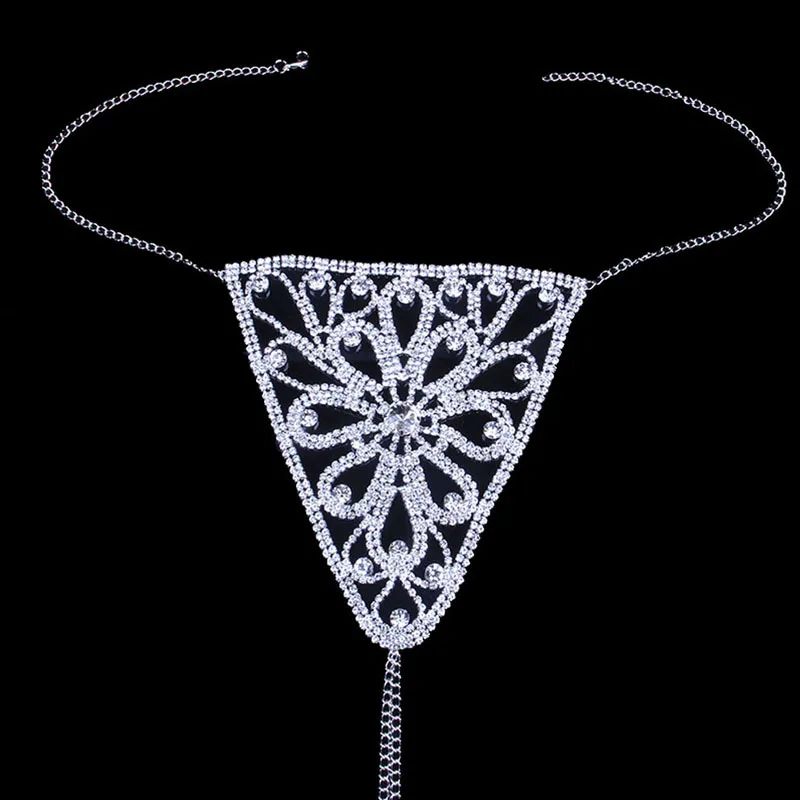 Fashion Sexy Party Gold Plated Bikini Crystal Geometric Flower Lingerie
