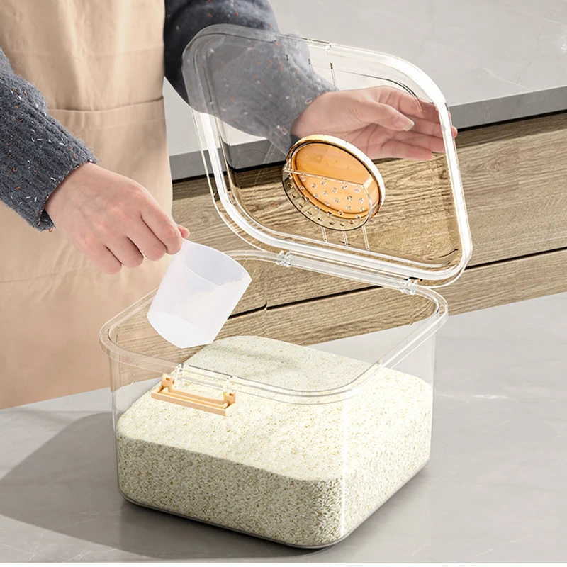 10kg Kitchen Pantry Cereal Dispenser Storage Box Rice Bucket ...