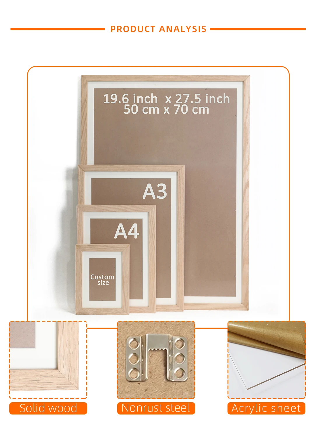 A3 A4 Wooden Picture Frames For Home Decor Black Wood Picture Frames ...