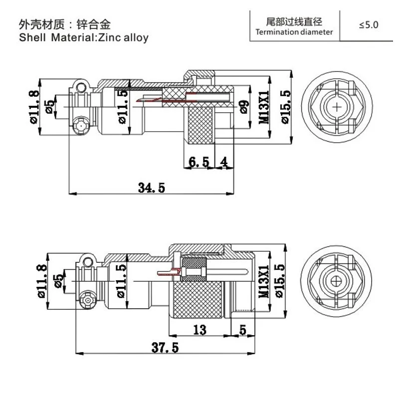 High Quality Factory Direct Sales Gx12 Aviation Plug 2 3 4 5 6 7 Core Aviation Connector 12mm ...