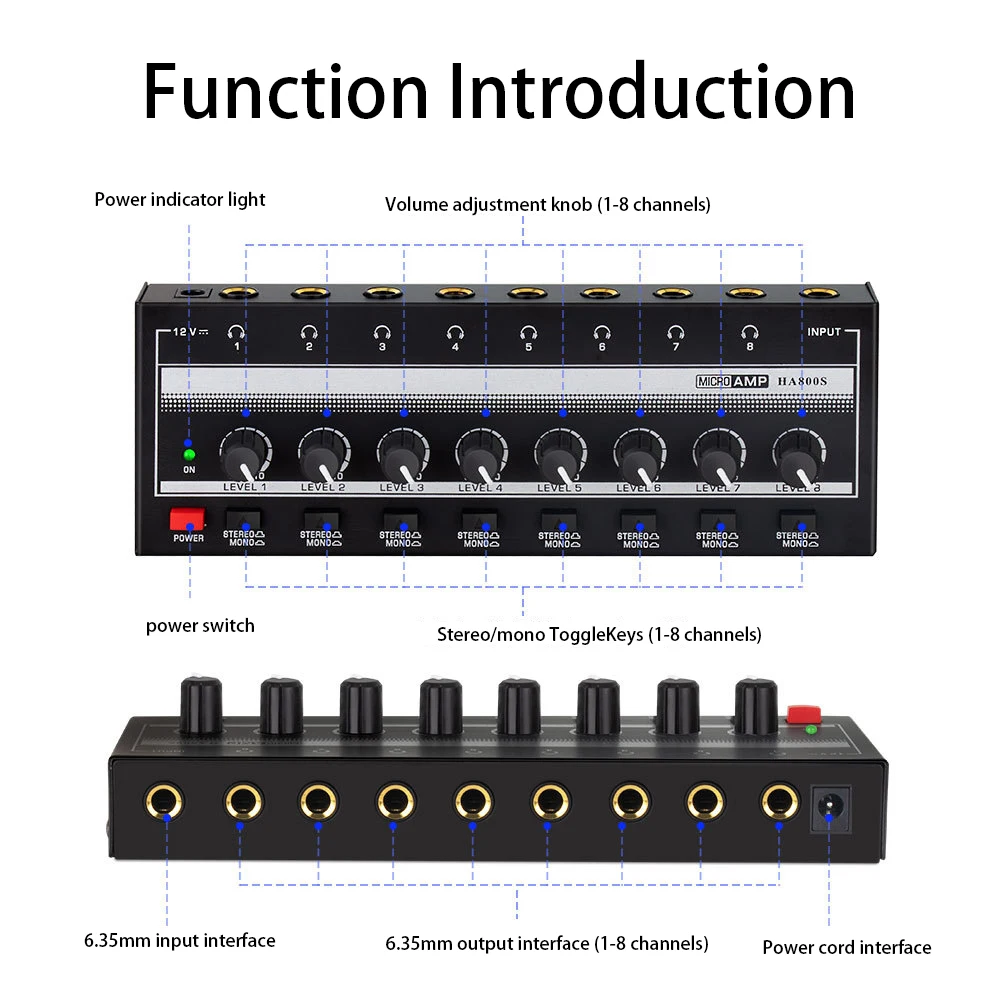 8 Channel Headphone Amplifier - Economic Version