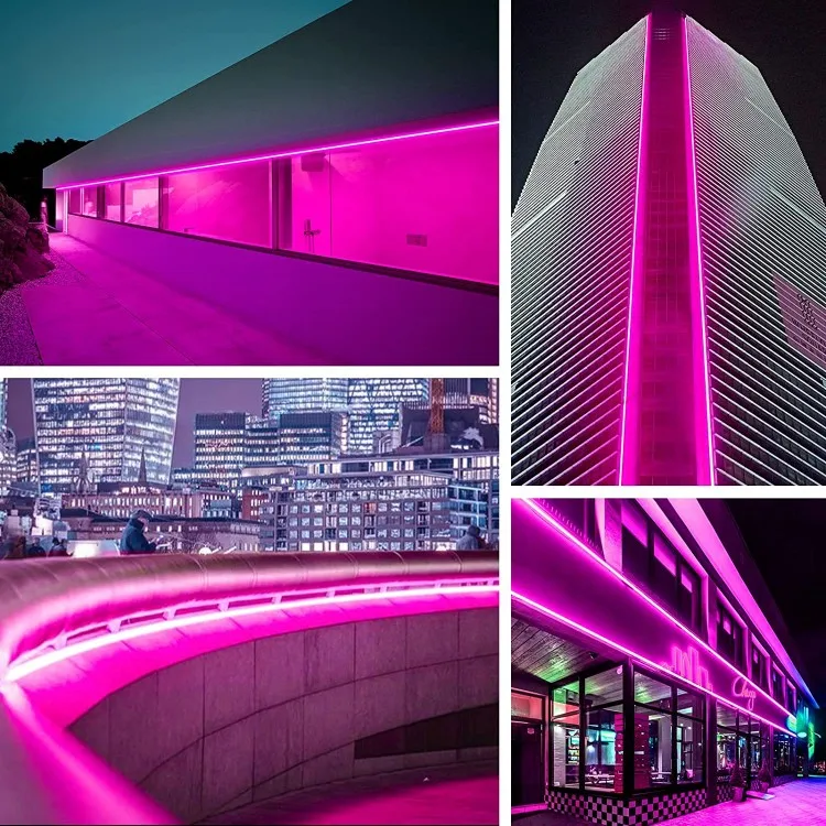 Popular Pink Color Led Neon Light With 120 Leds Per Meter Durable ...