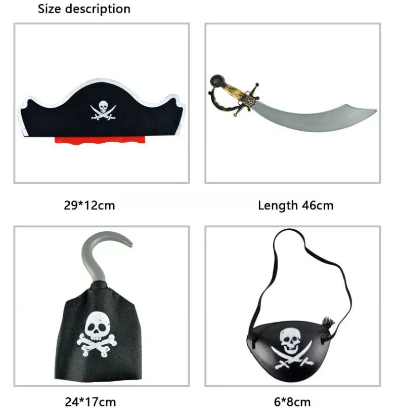 Halloween Pirates Caribbean Accessories Pirate Props Blinder Pirate ...