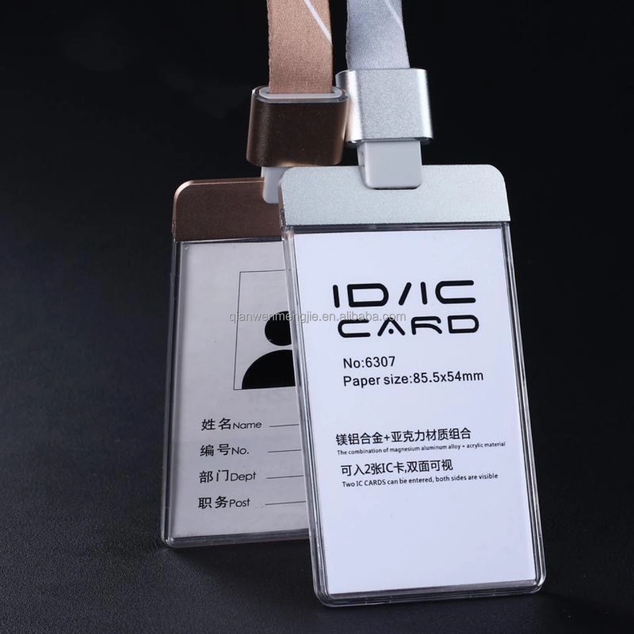 Wholesale Aluminum Office Staff ID Card Badge Holder Vertical Name ...