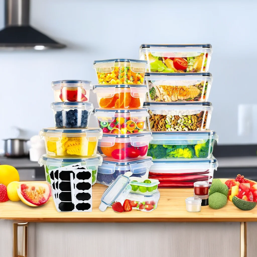 Microwavable Divided Premium Glass Airtight Storage Food Container ...