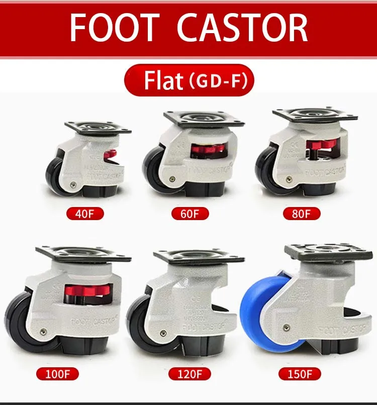 Foot Master Heavy Duty Retractable Leveling Nylon Castors Gd40f Gd60f ...