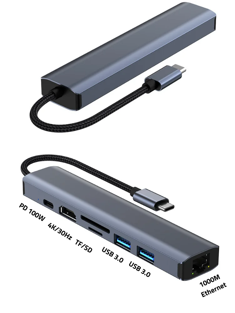 Aluminium 1000m Universal Laptop Docking Station Pd 100w C To Ethernet ...