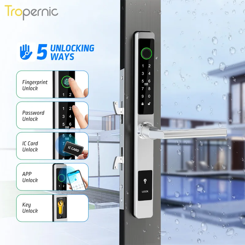 Smart Aluminum Door Lock - IP68 Waterproof & Fingerprint