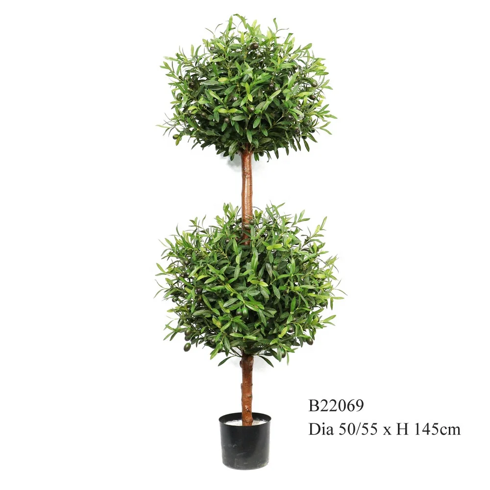 Artificial Plant And Flower & Greenery Olive Tree Double Ball Boxwood ...