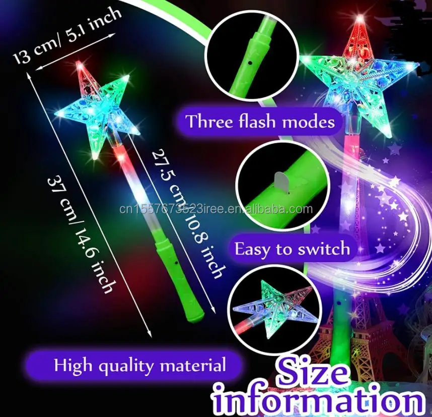 Snowflake Light up Wand for Christmas Costume Rave Party Decor Baton ...