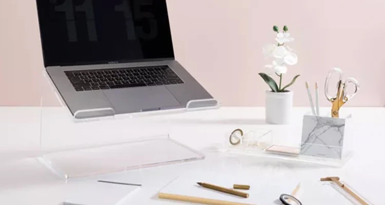 Acrylic Laptop Stand Clear Acrylic Laptop Stand for Desk Organize Work ...