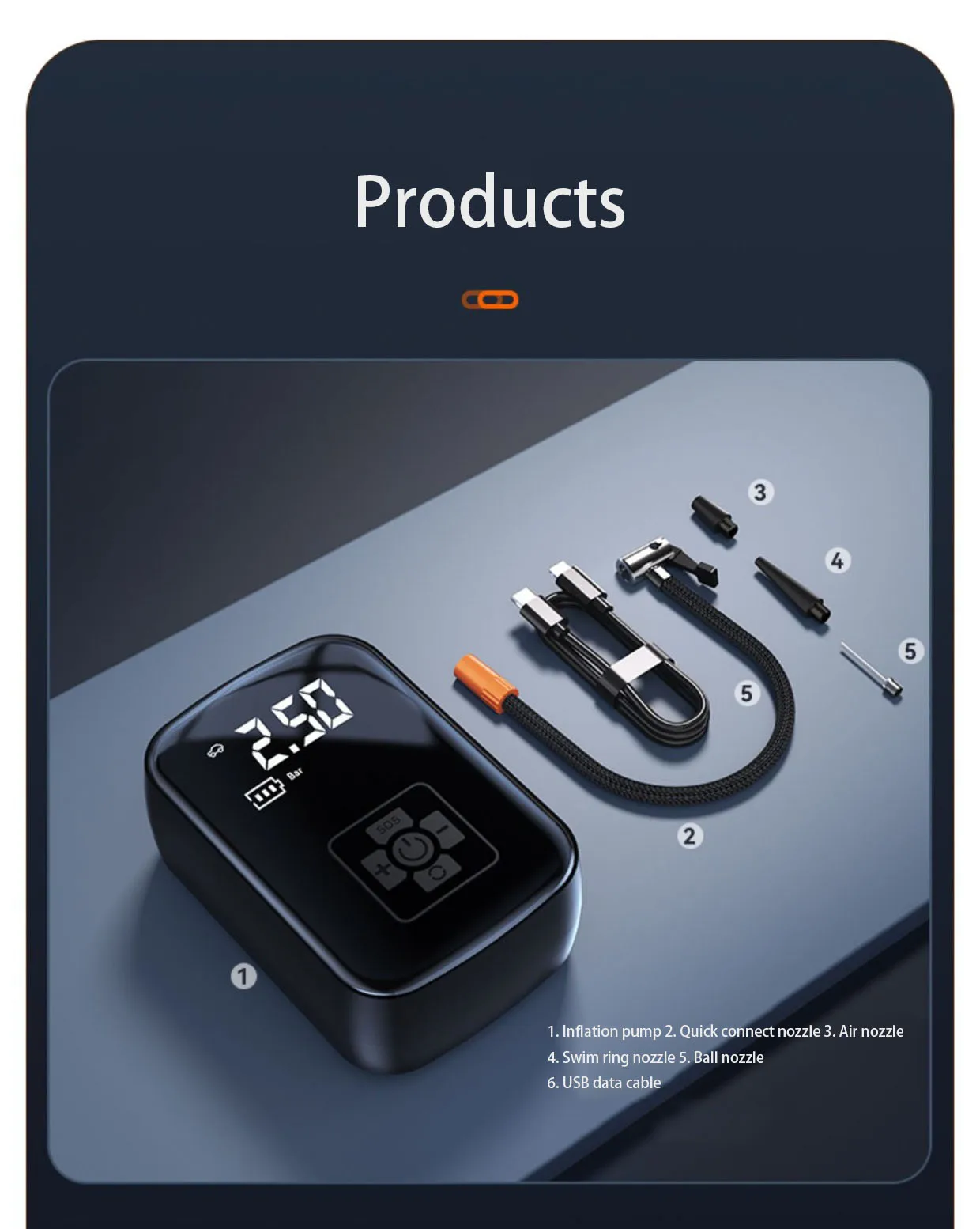 Portable Mini Car Air Pump - Efficient Tire Inflation