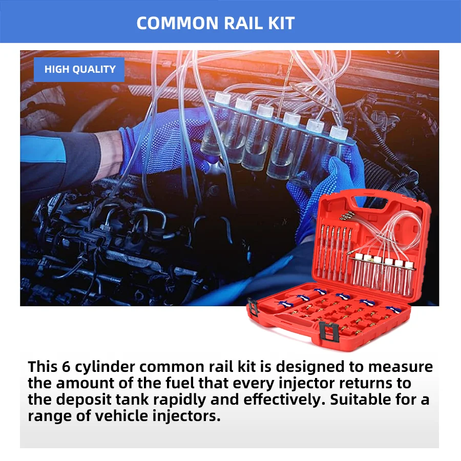 Diesel Injector Flow Meter Diagnostic Tool 6 Cylinder Common Rail ...