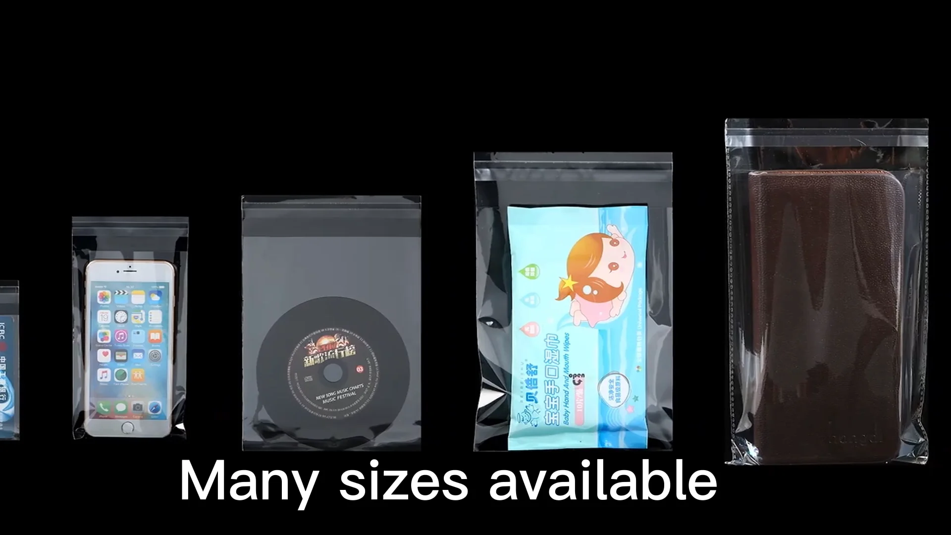 6*12 Custom Printed Transparent Self Adhesive Bag Plastic Hanging Opp Pouches Seal Gift Bag For ...