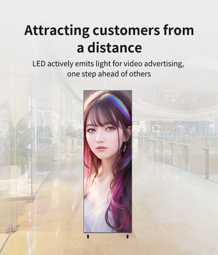 LED Advertising Machine Movable Poster Display Screen for Vertical ...