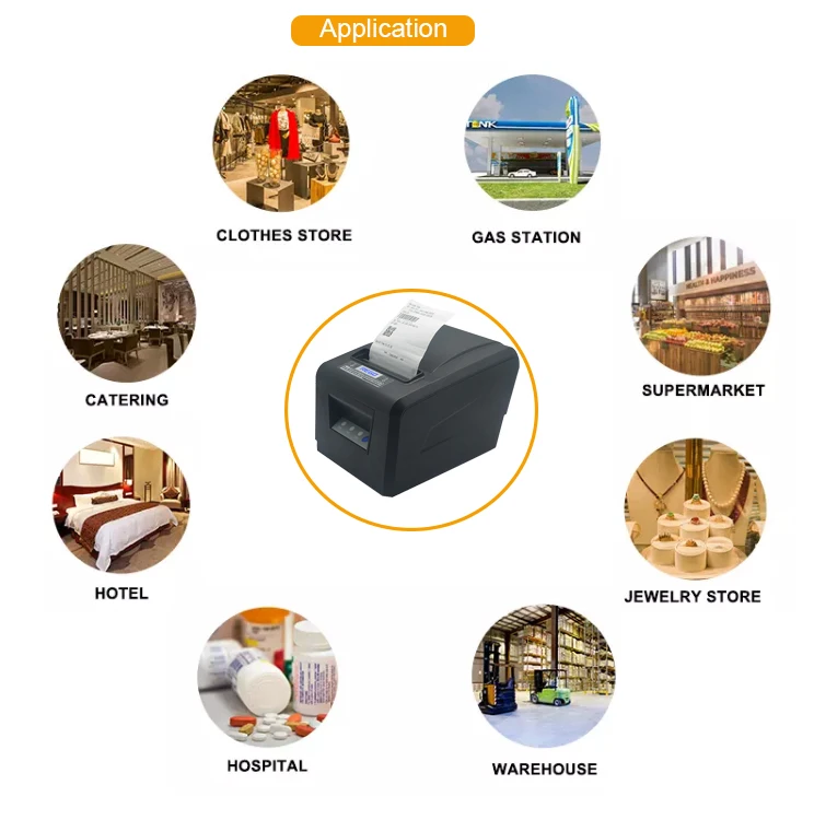 Low Cost 80mm Thermal Kitchen Receipt Printer Wifi Blue Tooth Com Lan ...