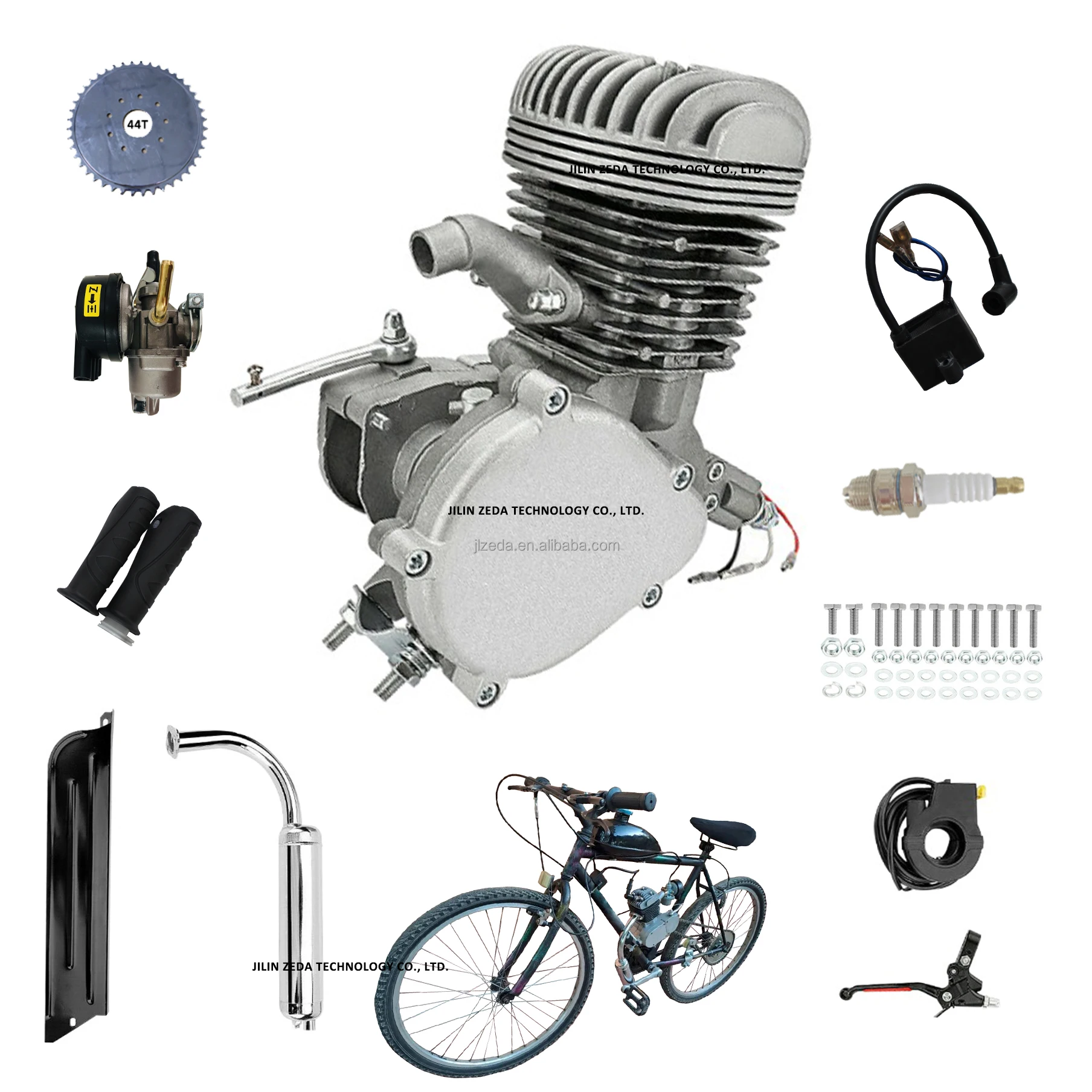 ZEDA bicycle motor moped gas bike 2 stroke 80cc 100cc motorized bike ...